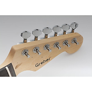 Wilkinson 6 inline E-Z-LOK Guitar Tuners Machine Heads Tuning Pegs Keys Set for Fender Stratocaster/Telecaster Electric Guitar, Chrome