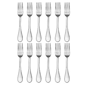 Artaste 59328 Rain 18/10 Stainless Steel Dinner Fork, 7.6-Inch, Set of 12, Silver