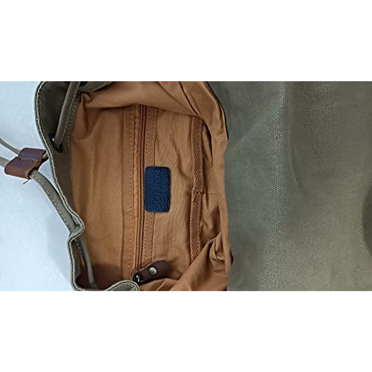 Jonon Vintage Canvas Backpack for MenLeather Rucksack Knapsack 17 inch Laptop Tote (Green)