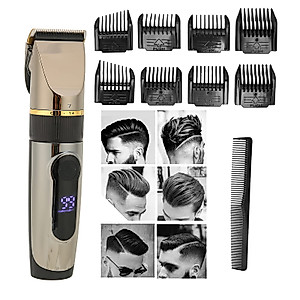 Electric Hair Trimmer Set,Professional Hair Clipper Beard Shaver Haircut Kit Cordless Barber Clippers for Hair Cutting Grooming,Rechargeable Waterproof Bikini Trimmer LED Display with 8pcs Guide Comb