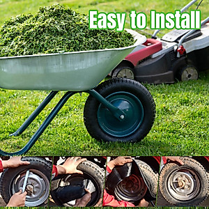 4.10/3.50-4" Replacement Tire Inner Tubes, 2 Pack Heavy Duty 4.10 3.50-4/410/350-4 Tube with Bent Valve Stem for Wheelbarrows, Lawn Mowers, Hand Trucks, 4" Cart, Tractors, Golf Cart, Dolly, Trailers