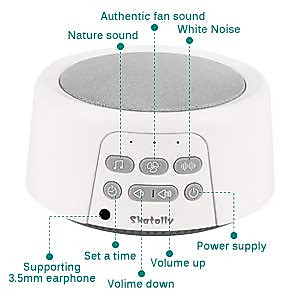 Sleep Sound Machine, White Noise Machine for Sleeping, 24 Soft White Sounds, Suitable for Kids and Adults by Skatolly
