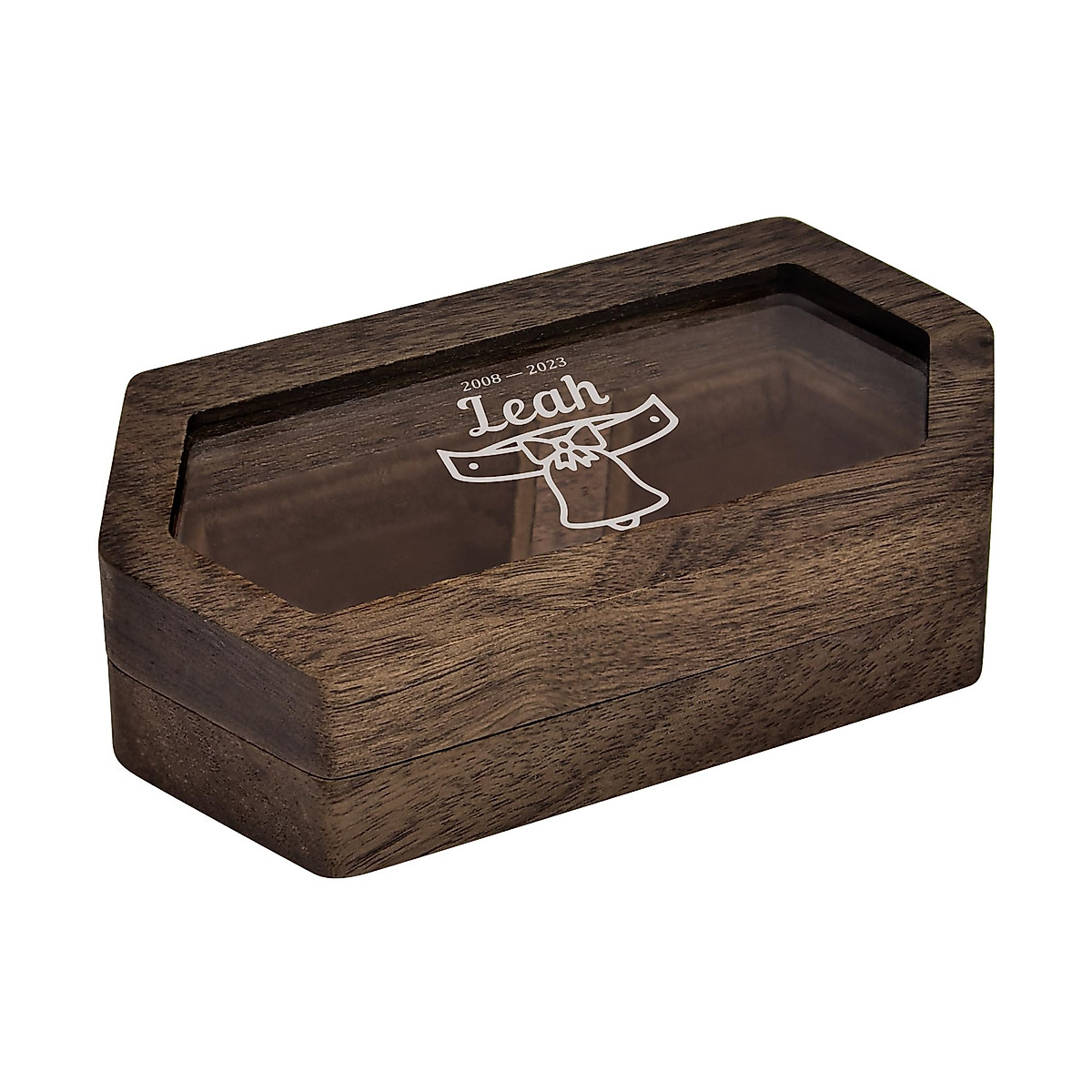 Pet Memorial Box Wooden Pet Urns Personalized Pet Box with Name Pet Memorial Tooth and Hair Case