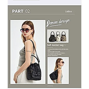 Bucket Bag Puffer Tote Bag Fashion Quilted Crossbody Bag for Women Puffy Purse Messenger Handbags Down Padded Shoulder Bag (white)