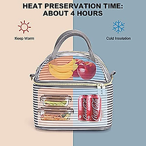 VS VOGSHOW Insulated Lunch Bag Women Kids, Double Deck Reusable Lunch Bag for Girls, Small Cute Lunch Bags for Women Teens, Freezable Lunchbag for Work, 9L