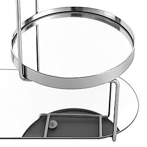 Bathroom Counter Organizer 3 Tier Makeup Shelf Organizer Vanity Organizer Cosmetic Storage Metal Display Rack with Glass Trays Home Storage Holder for Bathroom Kitchen Bedroom (Silver)