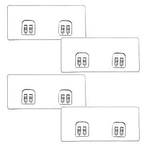 MaraFansie Transparent Adhesive Wall Hooks 4 Pack, Seamless Adhesive Hooks Sticker for Smooth Surface Bathroom/Office/Kitchen, 6.3x2.8inch