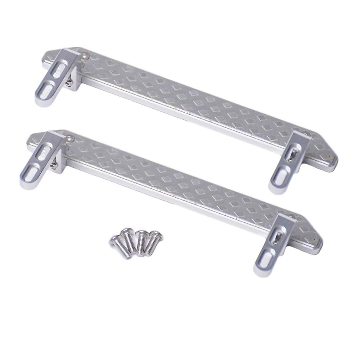LAFEINA Metal Side Steps, Lateral Pedal Plates for 1:10 RC Crawler Car TRX-4 Modified Upgrade Parts Accessories (Silver)