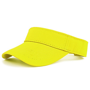 Zando Womens Visor Hats Unisex Sun Visors for Women Men Adjustable Sports Cap Golf Tennis Visors Sun Protection Hat Outdoor Beach Hats for Women Summer Running Hat Yellow Hat One Size