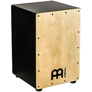Meinl Cajon Box Drum with Internal Snares - NOT MADE IN CHINA - Maple Frontplate / MDF Body Full Size, 2-YEAR WARRANTY (MCAJ100BK-MA)