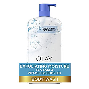 Olay Exfoliating Body Wash with Sea Salts, 30 fl oz (Pack of 4)