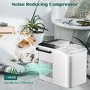 rosmena Bullet Ice Maker- 33 lb/24H Ice Machine, 9 Cubes in 7-8 Mins Ice Cube Maker with Self-Cleaning Function, Small Ice Maker Suitable for Home, Office, Kitchen, RV