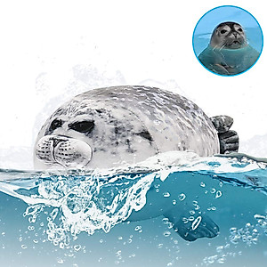 Fortuning's JDS 17.6" Cute Seal Plush Pillow Realistic Cotton Stuffed Animal Plush Toy Lovely Ocean Plushies Animal Hugging Pillow Cushion
