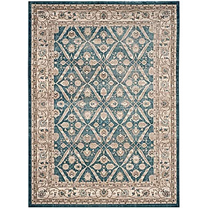 SAFAVIEH Sofia Collection 9' x 12' Blue / Beige SOF378C Vintage Oriental Distressed Non-Shedding Living Room Bedroom Dining Home Office Area Rug