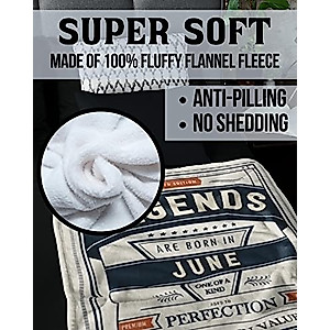 InnoBeta Birthday Gifts for Men, Novelty Personalized Men Birthday Gift Ideas Legends are Born in March - Gifts for Him, Dad, Husband, Brother - Flannel Throw Blanket, White & Blue, 50"x 65"