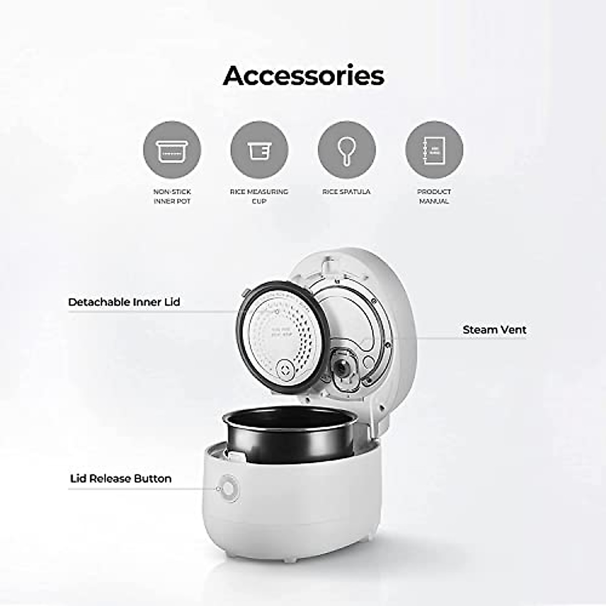 CUCKOO CR-0375F | 3-Cup/0.75-Quart (Uncooked) Micom Rice Cooker | 10 Menu Options: Oatmeal, Brown Rice & More, Touch-Screen, Nonstick Inner Pot | White