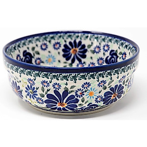 Polish Pottery Bowl 6 Inch From Zaklady Ceramiczne Boleslawiec #833/1-du126 Pattern, Height: 2.5" Diameter: 6"