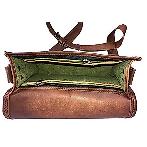 Leather Purse Women Shoulder Bag Crossbody Satchel Ladies Tote, Brown, Size 14.0