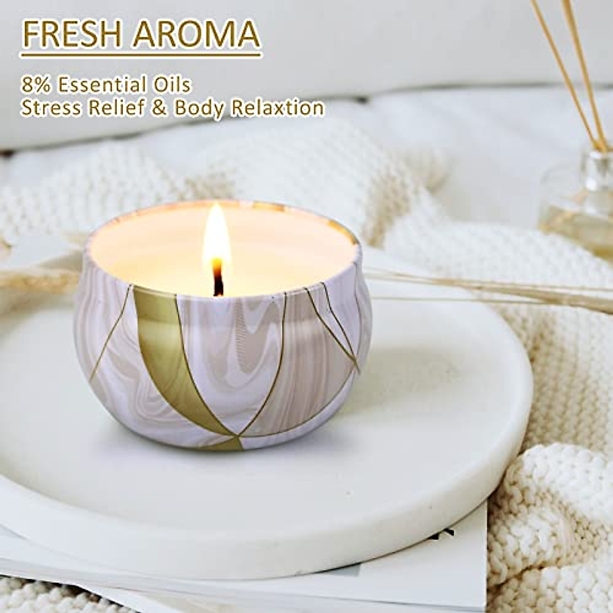 Scented Candles Gift Set, 6 Packs Aromatherapy Candle, 120H Burning Time,Stress Relief & Valentines Day Gifts for Women, Ideal Gifts for Women Birthday, Mother's Day, Thanksgiving, Christmas