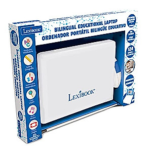 Lexibook - Educational and Bilingual Laptop Spanish/English - Toy for Children with 124 Activities to Learn Mathematics, Dactylography, Logic, Clock Reading, Play Games and Music - JC598i2