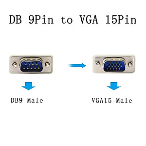 4.5 Feet DB 9 Pin Male to VGA 15 Pin Male Adapter Cable, RS232 to VGA Conversion Cable, YOUCHENG， for Computer,Printers, Scanners