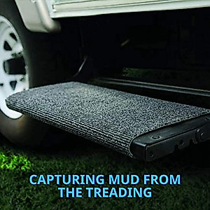 Sintron RV Step Rug 22 Inch Wide 3 Pack RV Step Covers Wrap Around Camper Stair Rugs for Radius Steps, Protects Your RV from Unwanted Tracked in Dirt, for Electrical & Manual RV Trailer Camper Stairs