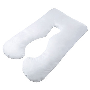 Bluestone Pregnancy, Full Body Maternity Pillow with Contoured U-Shape, Back Support, White