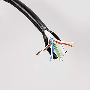 FiveStarCable 1000 Ft. Cat5e 24AWG Direct Burial/Underground Double Jacket Waterproof Outdoor Burial UTP Ethernet Router LAN Cable - Black…