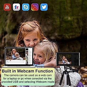 eDealz 44MP Digital Camera Compact Point and Shoot Camera with 32GB SD Card, 16X Digital Zoom, Kids Camera 2.4 Inch Screen, Vlogging Camera for Teens Students Boys Girls Seniors (Black)