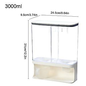 Wall-Mounted Dry Food Dispenser, Transparent Wall-Mounted Single Dry Rice Container Storage Box, with A Sealed lid, for Grain, Rice, Candy, Coffee Beans