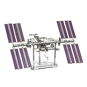Metal Earth Fascinations Premium Series International Space Station 3D Metal Model Kit Bundle with Tweezers