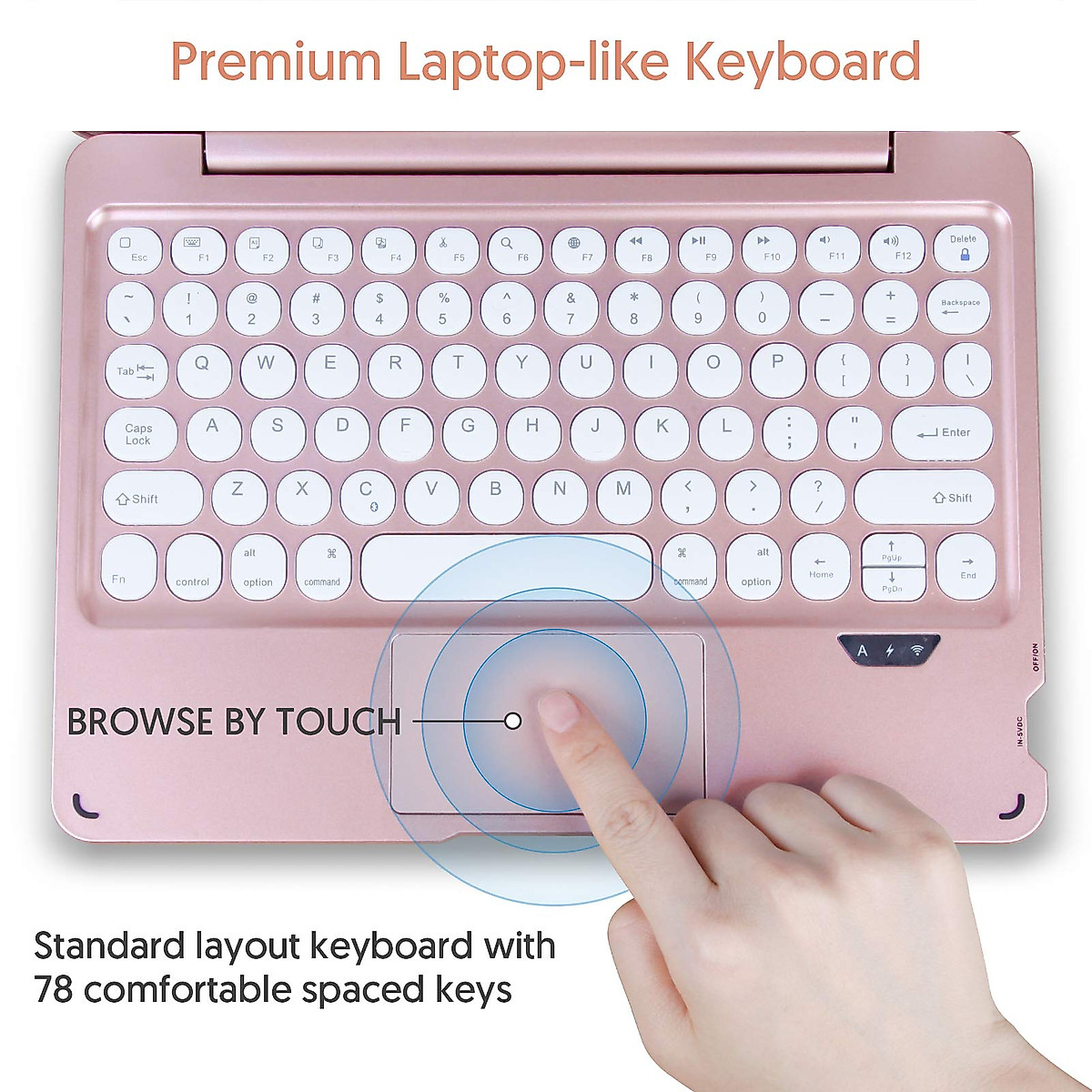 LAVO-TECH Bluetooth Keyboard Case with Touchpad for iPad 9th 8th 7th Gen, iPad Air 3rd, iPad Pro 10.5", Wireless Smart Keyboard Case Auto Sleep/Wake Function 360° Full Protection Cover