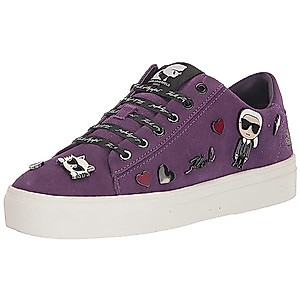 Karl Lagerfeld Paris Cate Shoes – Sneakers for Women with Iconic KLP Pins, Violet, 8