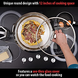 Chef's Secret 5-Ply Stainless-Steel Pancake Pan/Griddle with See Through Glass Lid