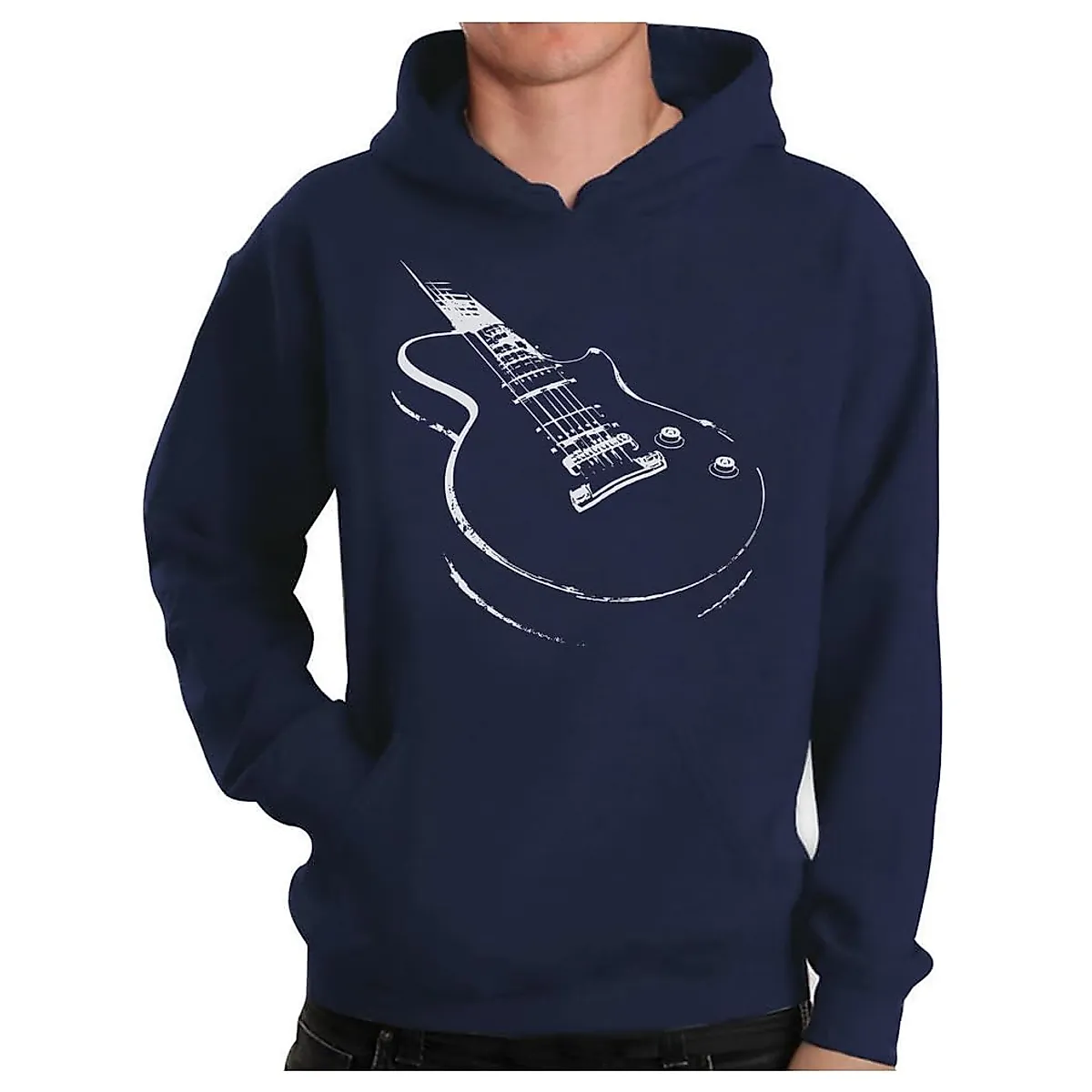 Guitar Hoodie for Men Novelty Gifts Musician Guitars Player Guitarist Music Mens Sweatshirt Hoodies Large Blue