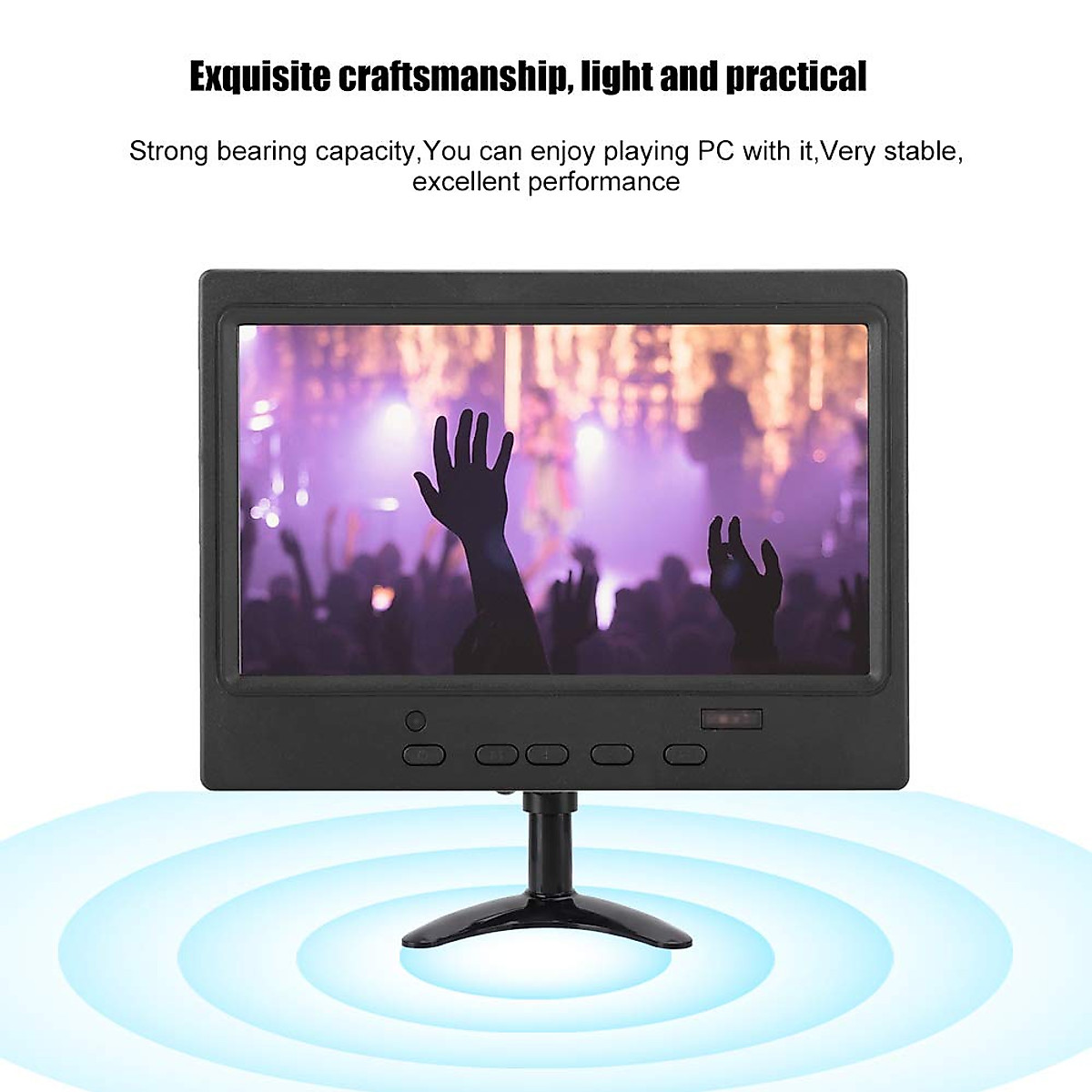 ASHATA Monitor Holder Stand, Desktop Computer Black Monitor Holder,Universal PC Accessories,ABS + Metal Material,Light Weight,for Small LCD Monitors from 7 to 11.6 Inch.