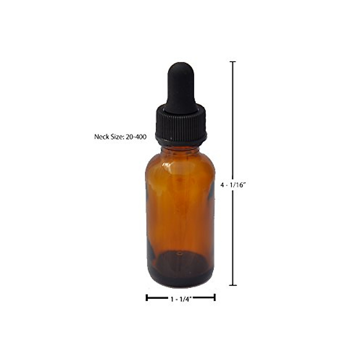 DropperStop™ 1oz Amber Glass Dropper Bottles (30mL) with Tapered Glass Droppers - Pack of 99