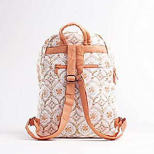 Maison d' Hermine Backpack Cotton Shoulder Backpack with Small Pouch Lightweight Bag for Travel Work Beach Perfect for Women & Men (Fair Isle)