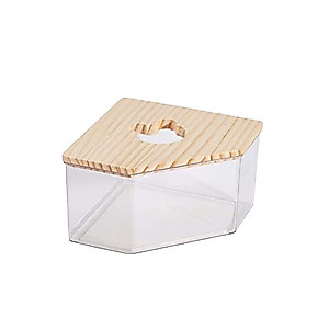 QWINEE Clear Hamster Bathtub Small Animals Sand Bathtub Transparent Toilet Bath Container Cage Accessories for Gerbil Syrian Mouse Chinchilla and Other Small Pets Clear Medium