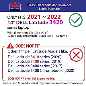 mCover Case Compatible for 2021-2022 14" Dell Latitude 3420 Series Laptop Computers ONLY (NOT Fitting Other Dell Models) - Pink
