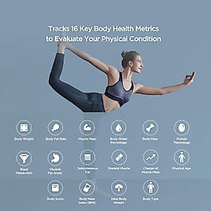 Amazfit Digital Smart Scale for Body Weight, Digital Wireless Bathroom Scale, Body Fat BMI Scale, WiFi & Bluetooth Compatible, Heart Rate Monitor, w/Body Composition Analyzer & Smartphone App - Black