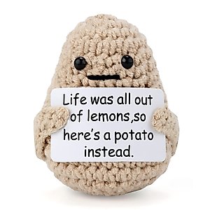 3 inch Life Interesting Knitted Positive Potato Mini Funny Positive Potato, Creative Cute Wool Funny Knitted Positive Potato for Birthday Gifts Party Decoration
