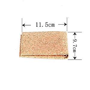 MANISHO Cork Wallet Christmas Gift, Eco-friendly Vegan Bifold Wallet with 2 ID Windows & with 6 Card Slots for Men Women, Non Leather Retro Style Theftproof Billfold