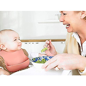 Baby Feeding Set Silicone Baby Bib Baby Plate Bowl Spoon Fork Divided Plate Baby Teether Baby Led Weaning Baby Gift Set