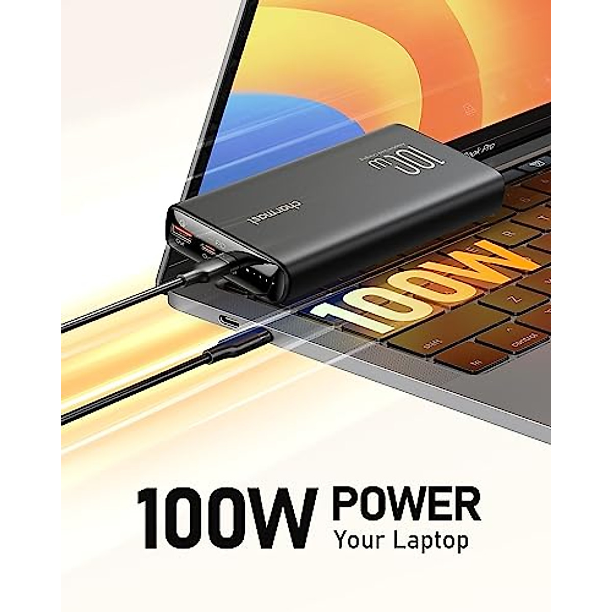 Charmast 100W Laptop Power Bank, 20000mAh Portable Laptop Charger with USB C Port, PD/QC Fast Charging Slim Battery Pack Compatible with iPhone, MacBook, Dell, IPad, Samsung, Switch, HP, Pixel, etc.