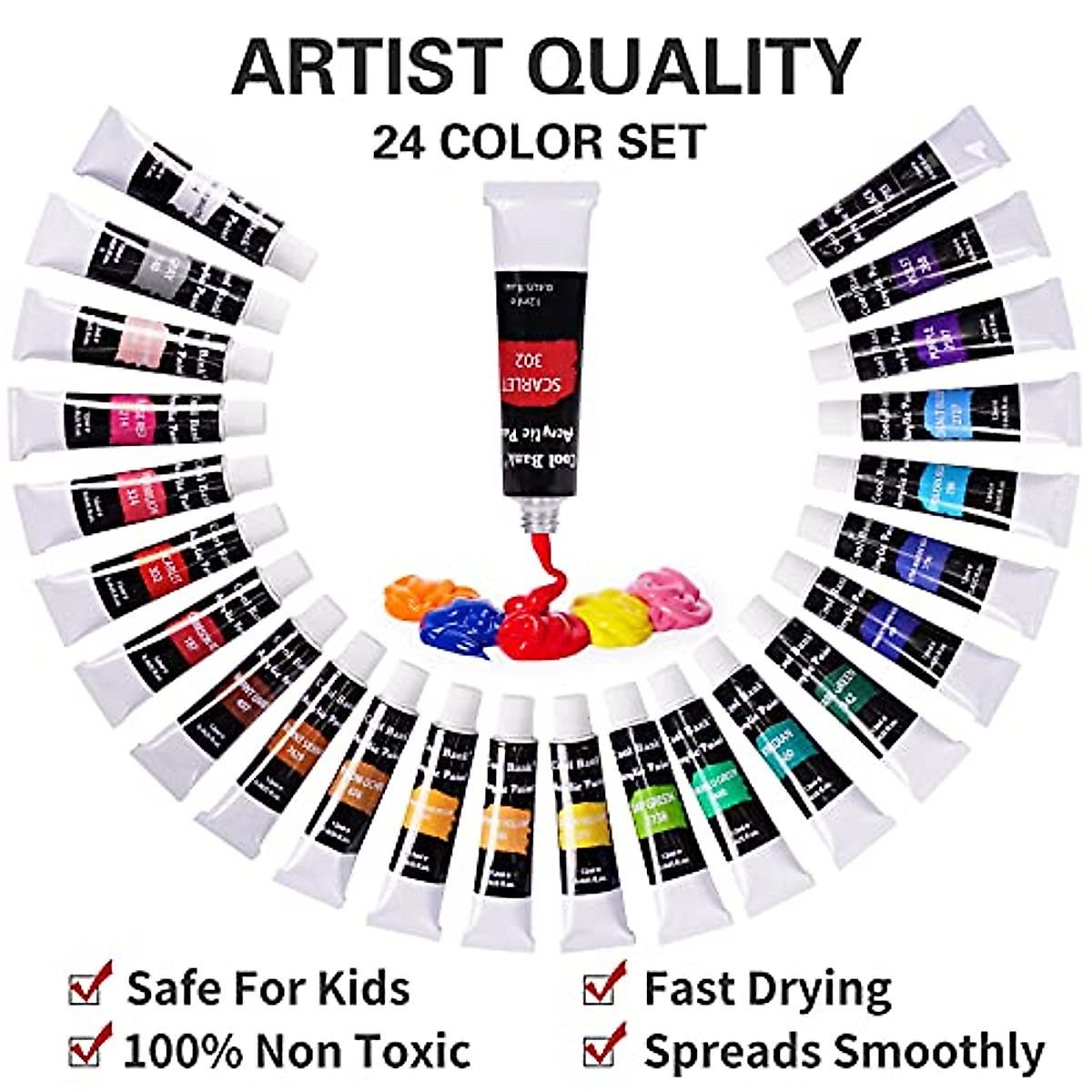 24 acrylic paint set for Adult Coloring Books Art Office Set