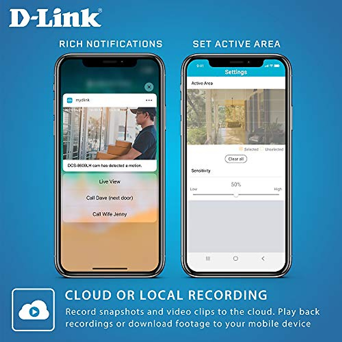 D-Link Outdoor Security Camera Wireless, Day Night Vision Home Surveillance Network System in Full HD (DCS-8600LH/LT-US) White