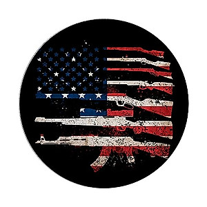 USA Flag Guns Weapons Rifles 2A Amendment Fathers Day Gift PopSockets PopGrip: Swappable Grip for Phones & Tablets PopSockets Standard PopGrip