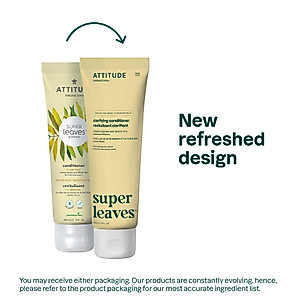 ATTITUDE Clarifying Hair Conditioner, Restores Shine, Naturally Derived Ingredients, Vegan Detangler, Dermatologically Tested, Lemon Leaves and White Tea, 8 Fl Oz