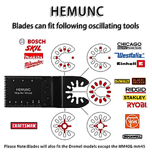 HEMUNC 64PC Oscillating Tool Blades, Oscillating Multitool Saw Blades Accessories Kit
